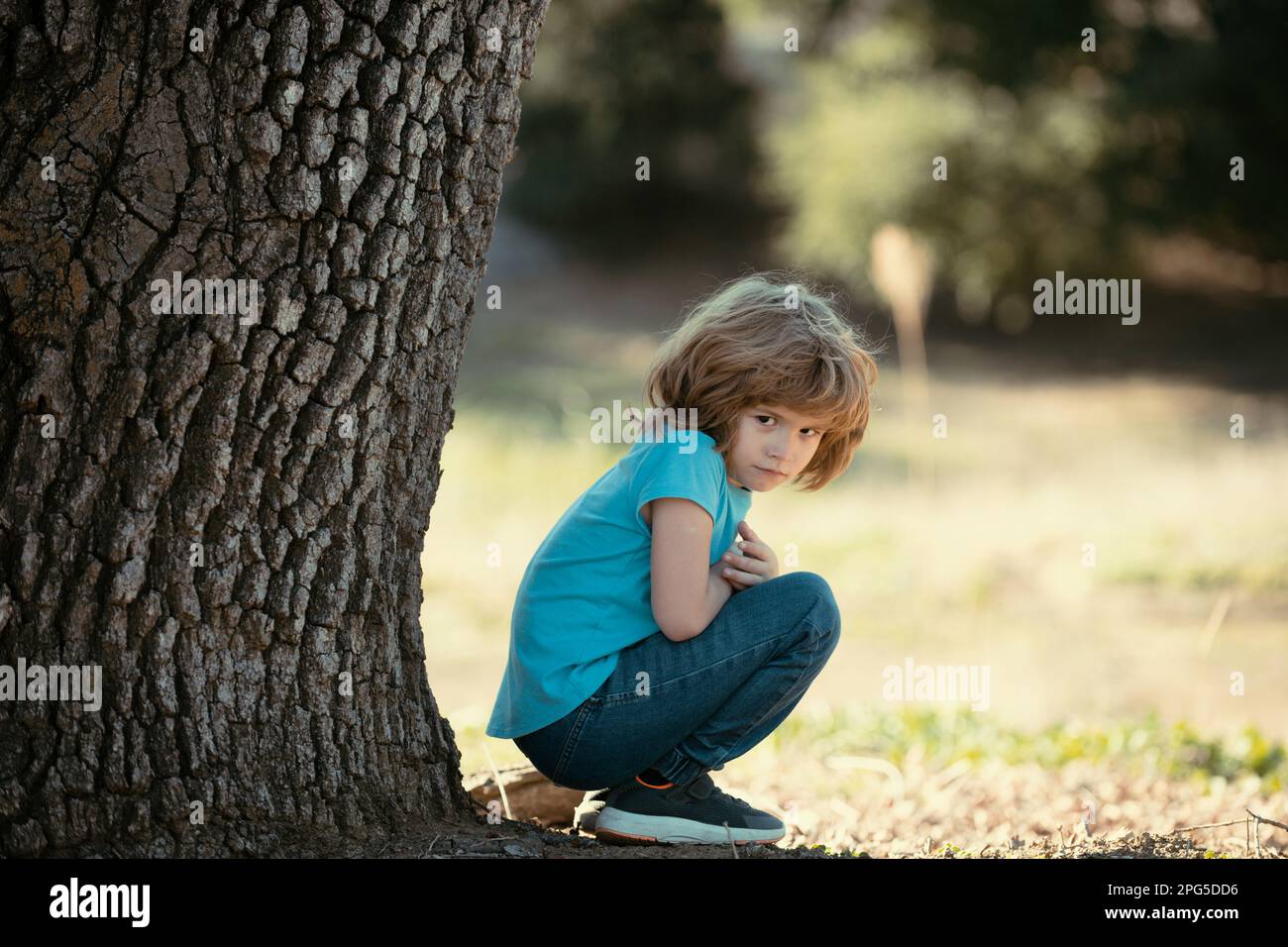 Kids negative emotions, nervous breakdown. Lonely kid. Loneliness child ...