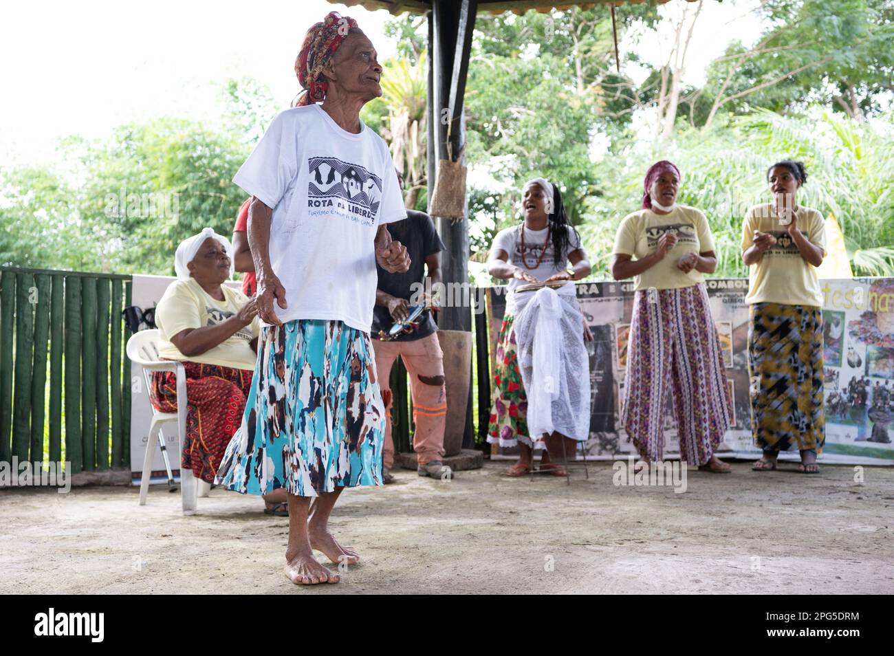 Santo Amaro, Brazil. 21st July, 2022. Members of a so-called quilombo ...