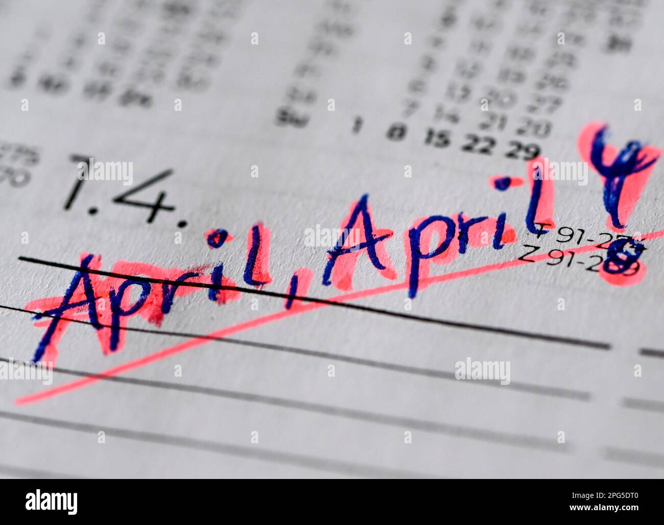 Berlin, Germany. 17th Mar, 2023. ILLUSTRATION - In a calendar on April ...