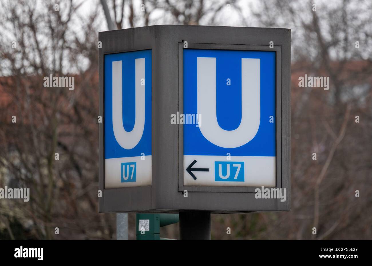 Berlin, Germany. 20th Mar, 2023. A subway sign shows the way to the ...