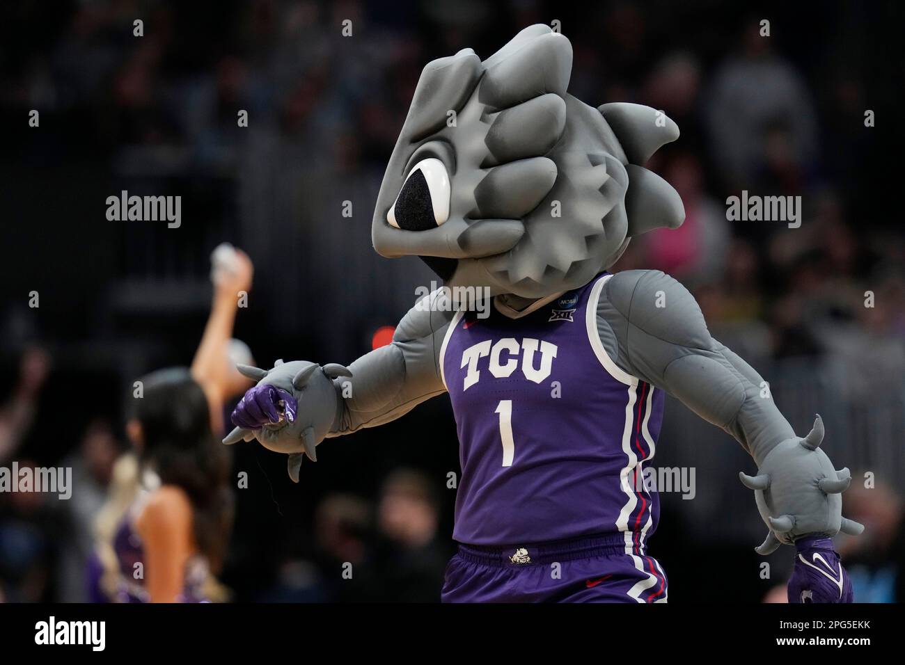 TCU mascot Superfrog in the second half of a second-round college ...
