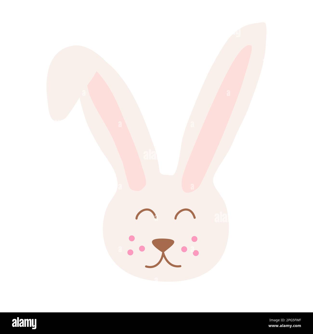 Head of hand drawn cute bunny, children print design rabbit, vector ...