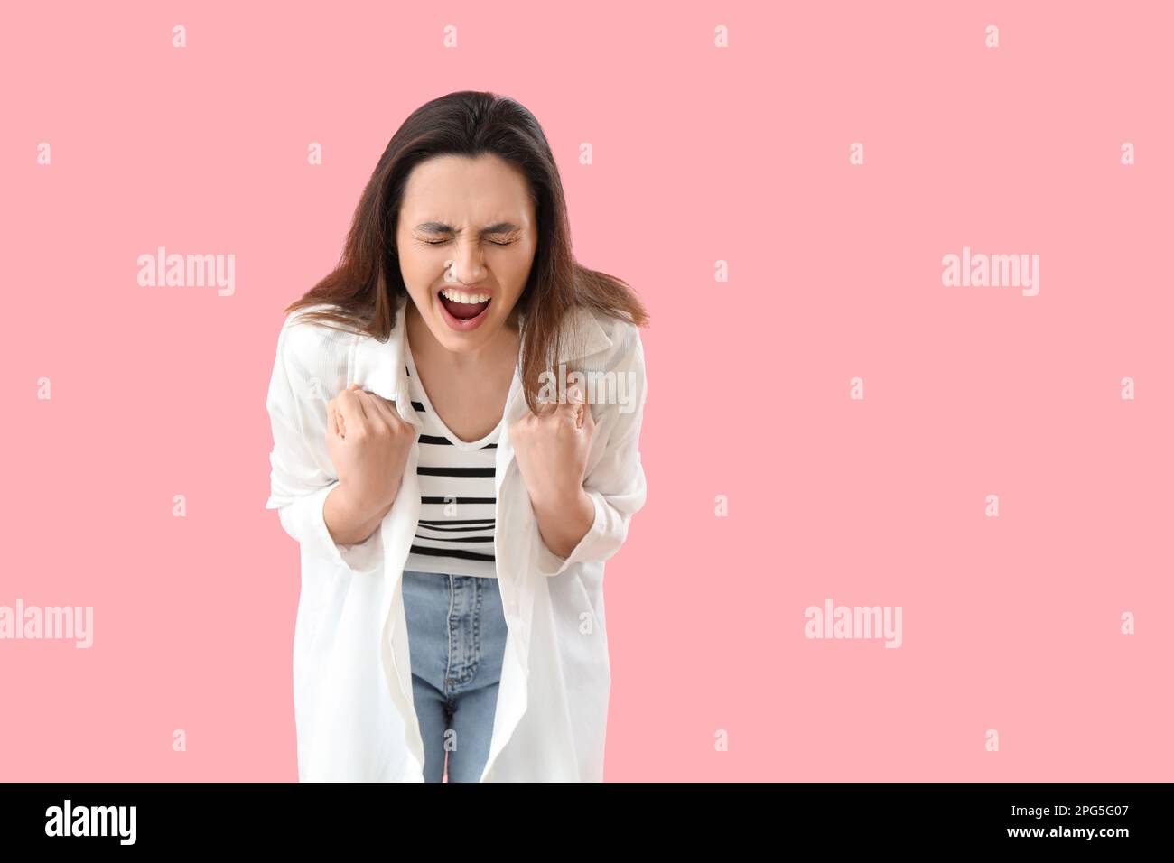 Stressed desperate angry woman hi-res stock photography and images - Alamy