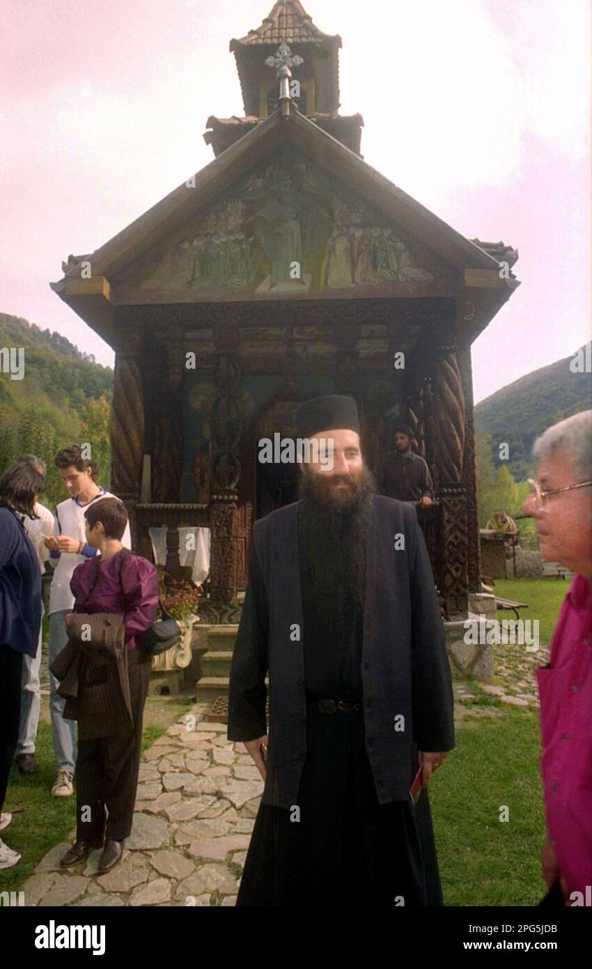Alba County, Romania, 1999. Monk at the Poșaga Convent Stock Photo - Alamy