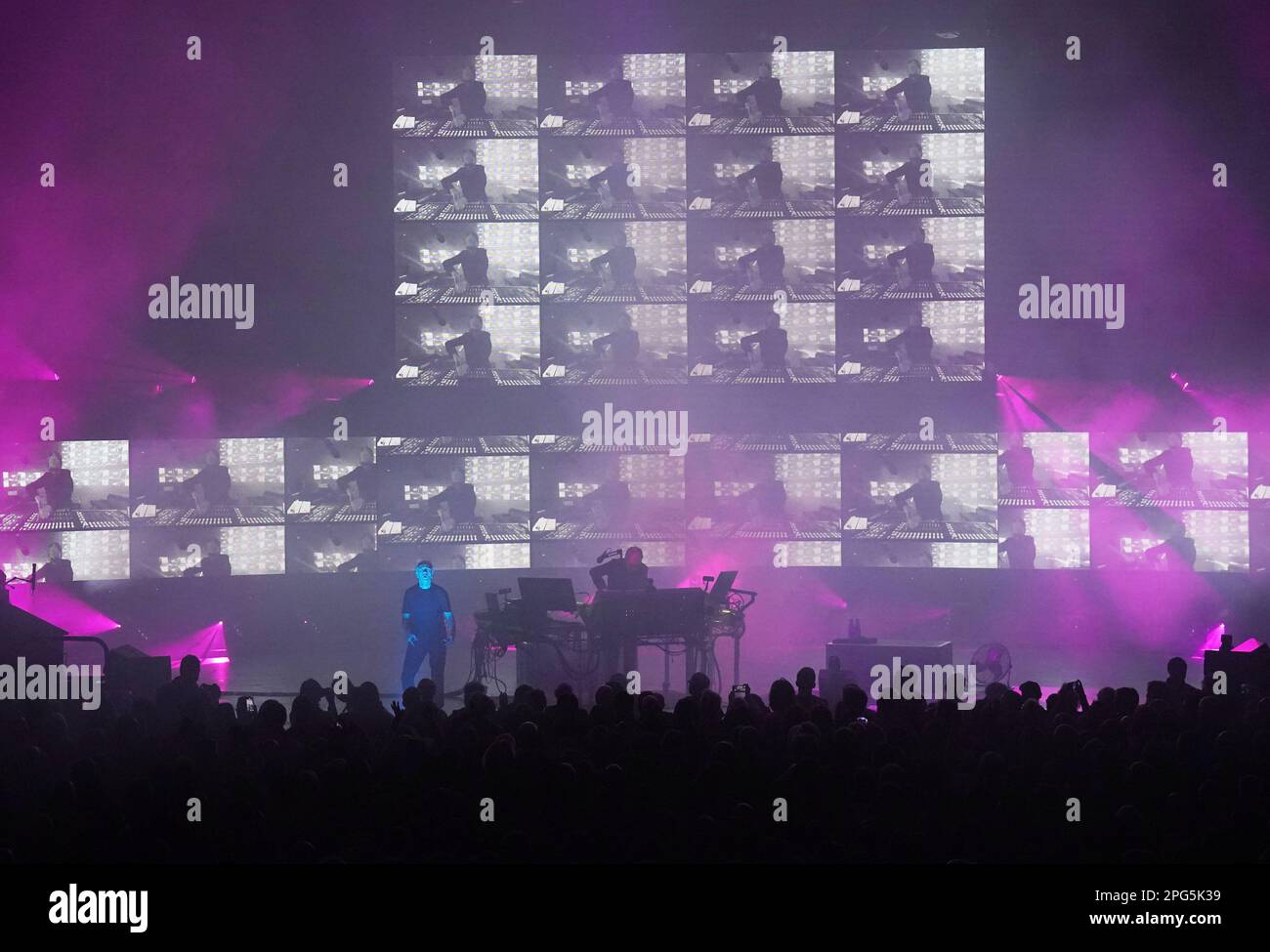 Underworld on stage during the Teenage Cancer Trust at the Royal Albert ...