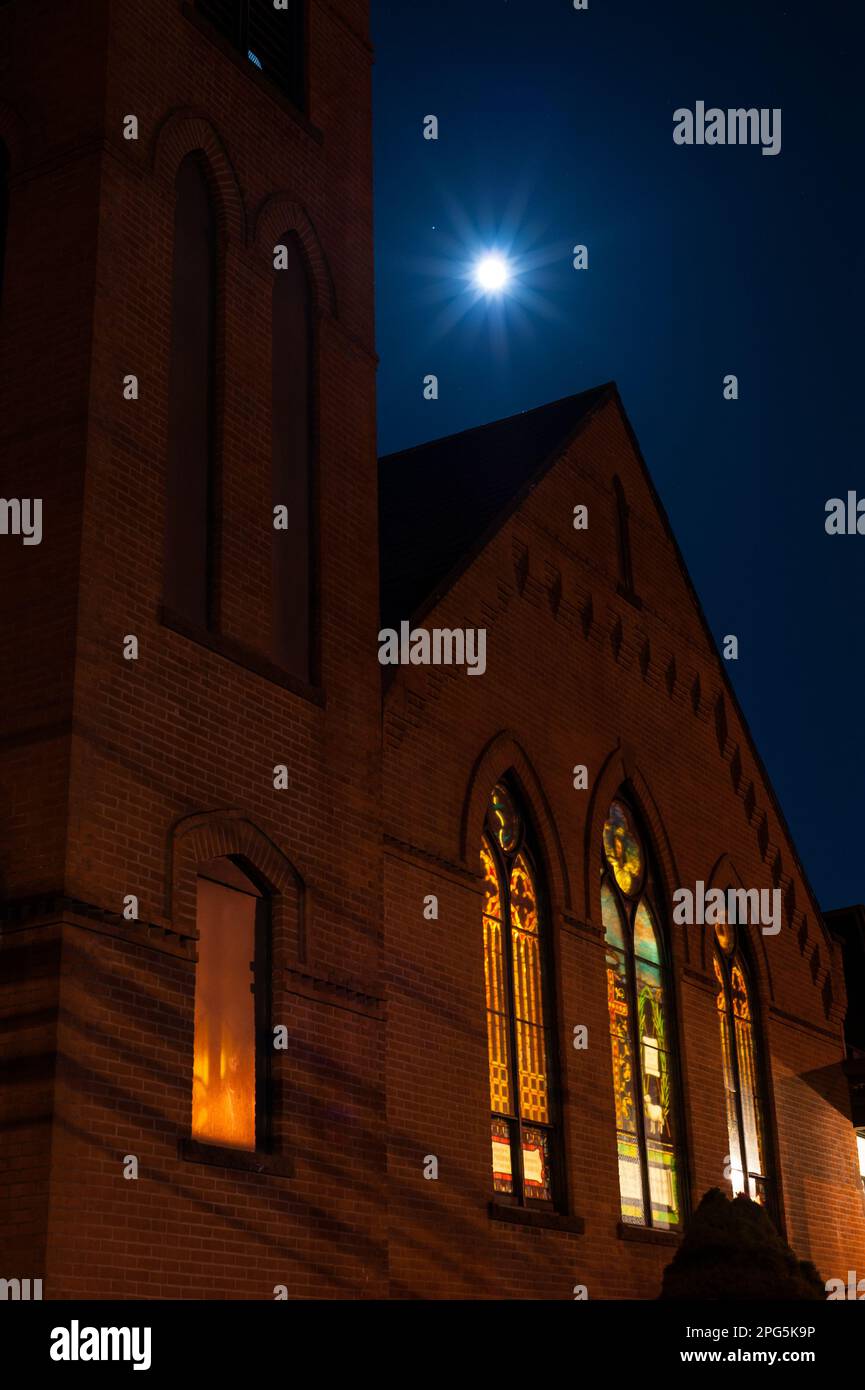 Stained glass night windows hi-res stock photography and images - Alamy