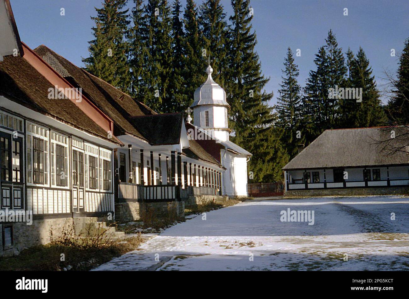 Monastic cells at Cheia Monastery, Prahova County, Romania, approx ...