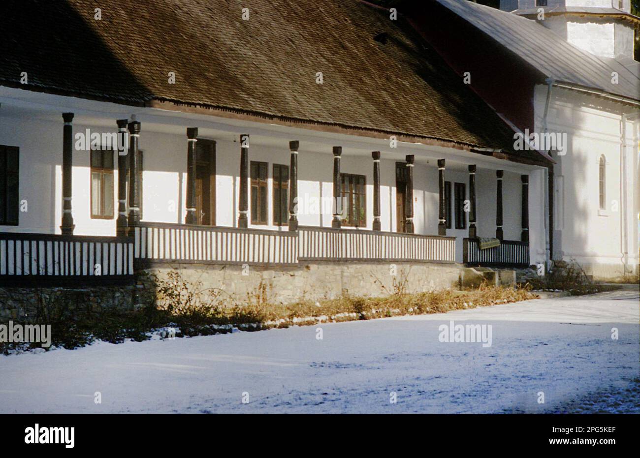 Monastic cells at Cheia Monastery, Prahova County, Romania, approx ...