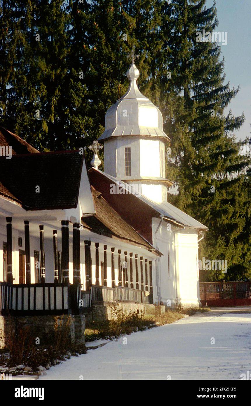 Monastic cells at Cheia Monastery, Prahova County, Romania, approx ...