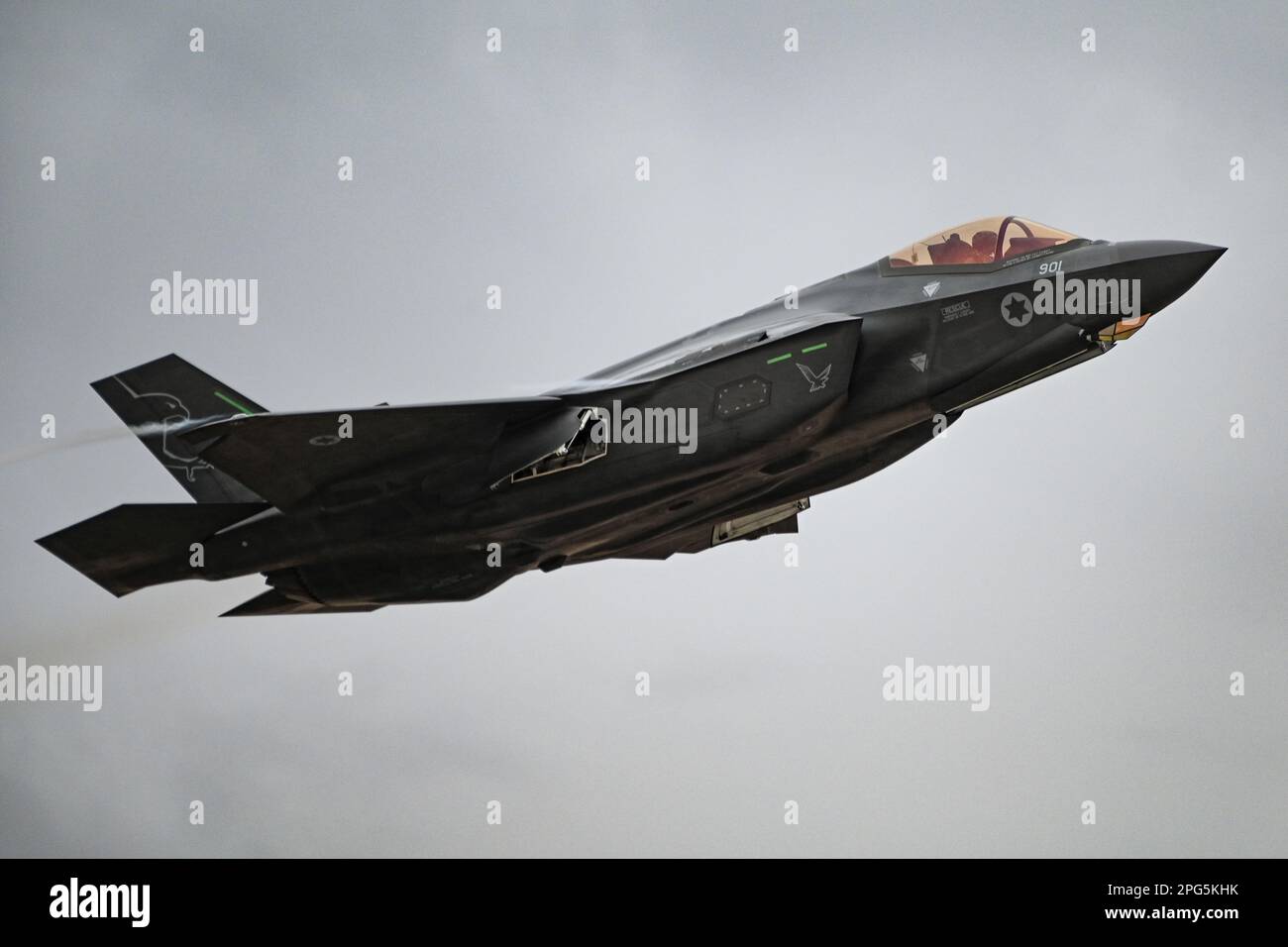 An Israeli Air Force F-35I Adir assigned to the 140 Squadron, Nevatim ...