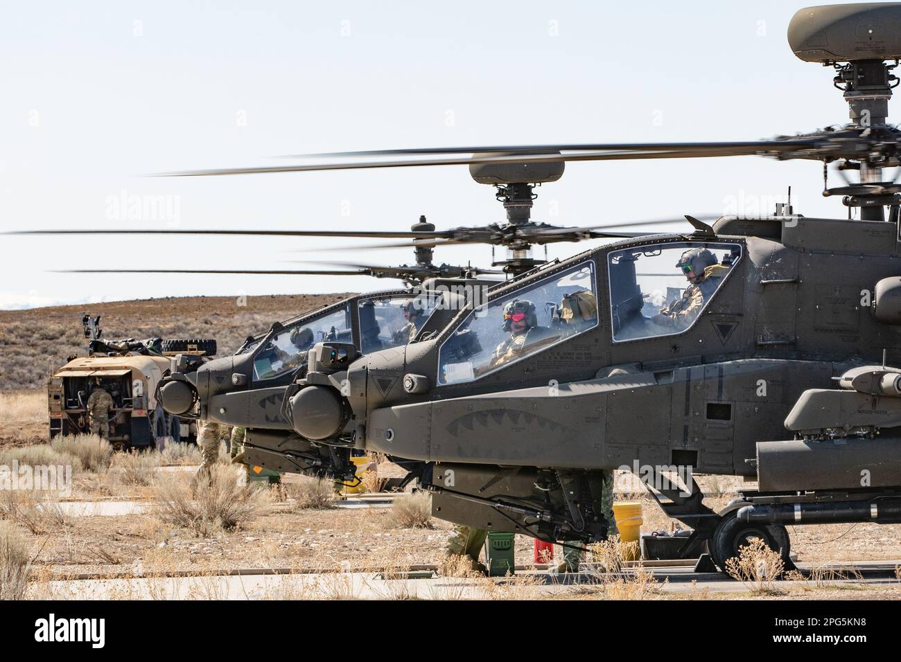 AH-64E Apache helicopter crews assigned to 1-229 Attack Battalion, 16th ...