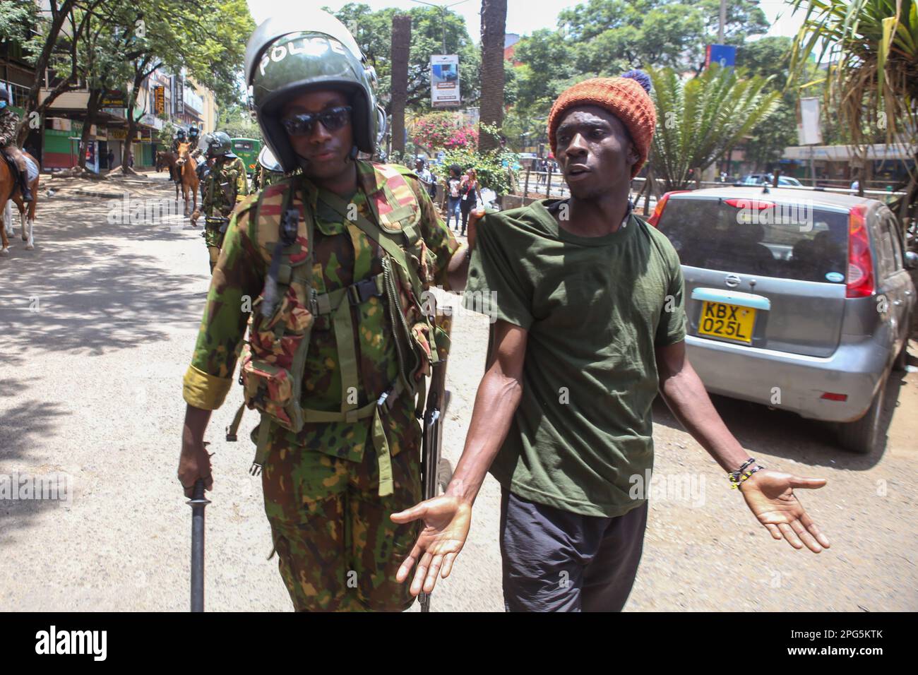 Nairobi, Kenya. 20th Mar, 2023. A supporter of Azimio La Umoja One ...