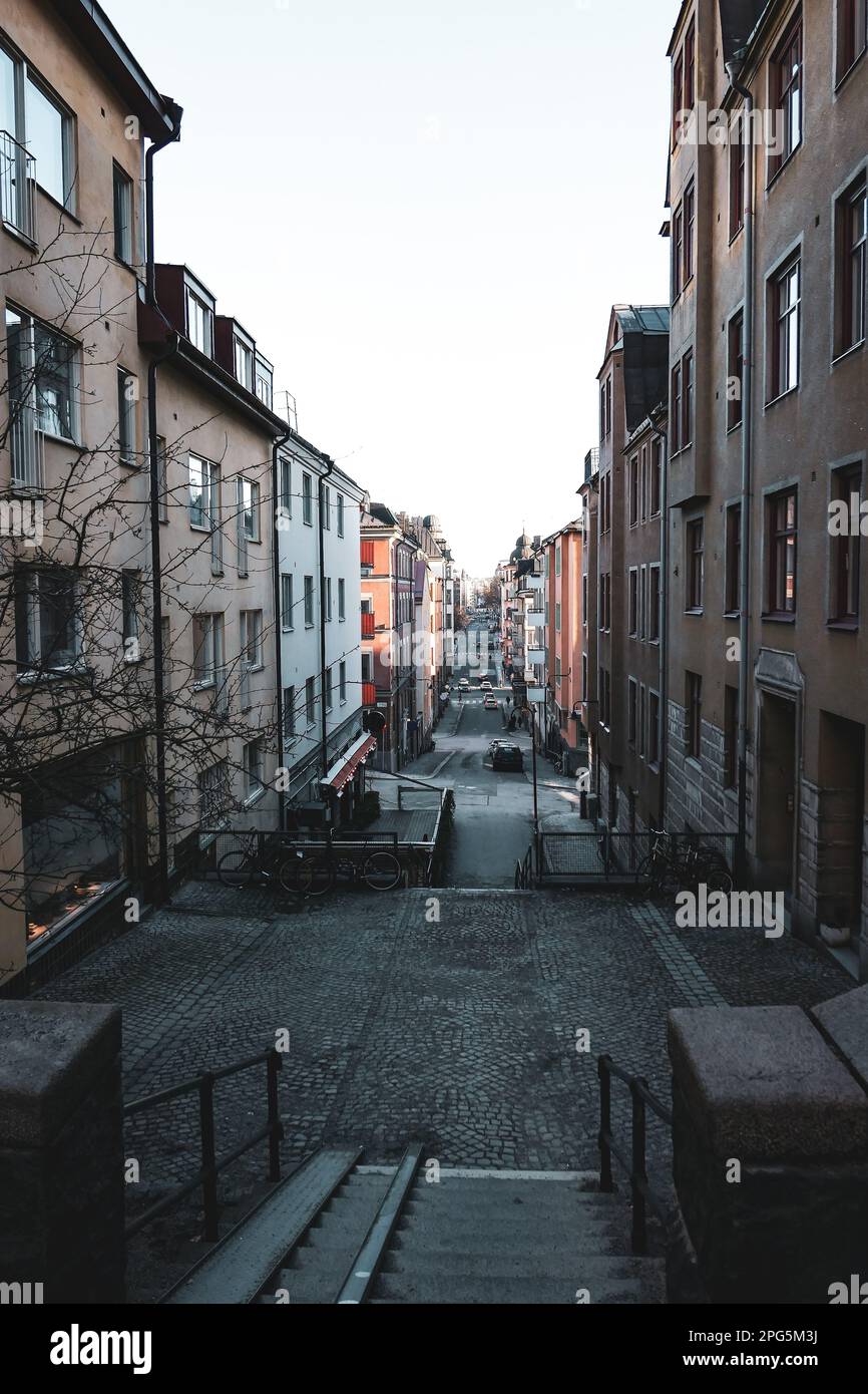 Empty narrow alley amidst buildings town hi-res stock photography and ...