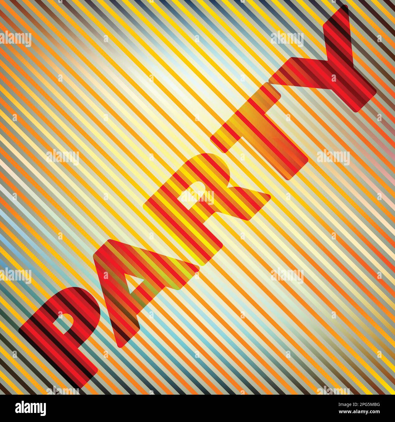 'Party' on a bright abstract striped background. Vector graphic pattern Stock Vector Image & Art ...
