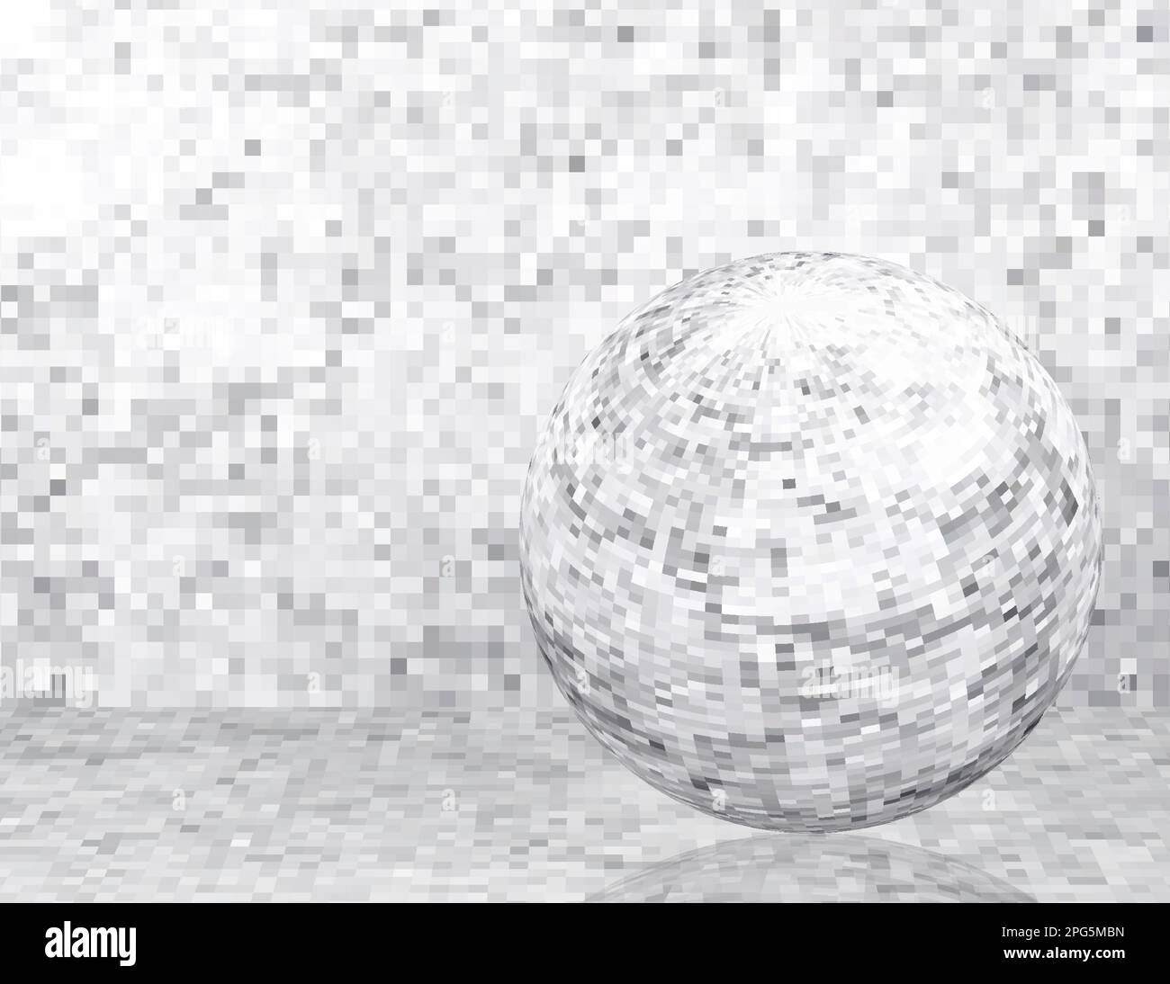 Pixelated sphere in pixel space. Grayscale vector graphic pattern with ...