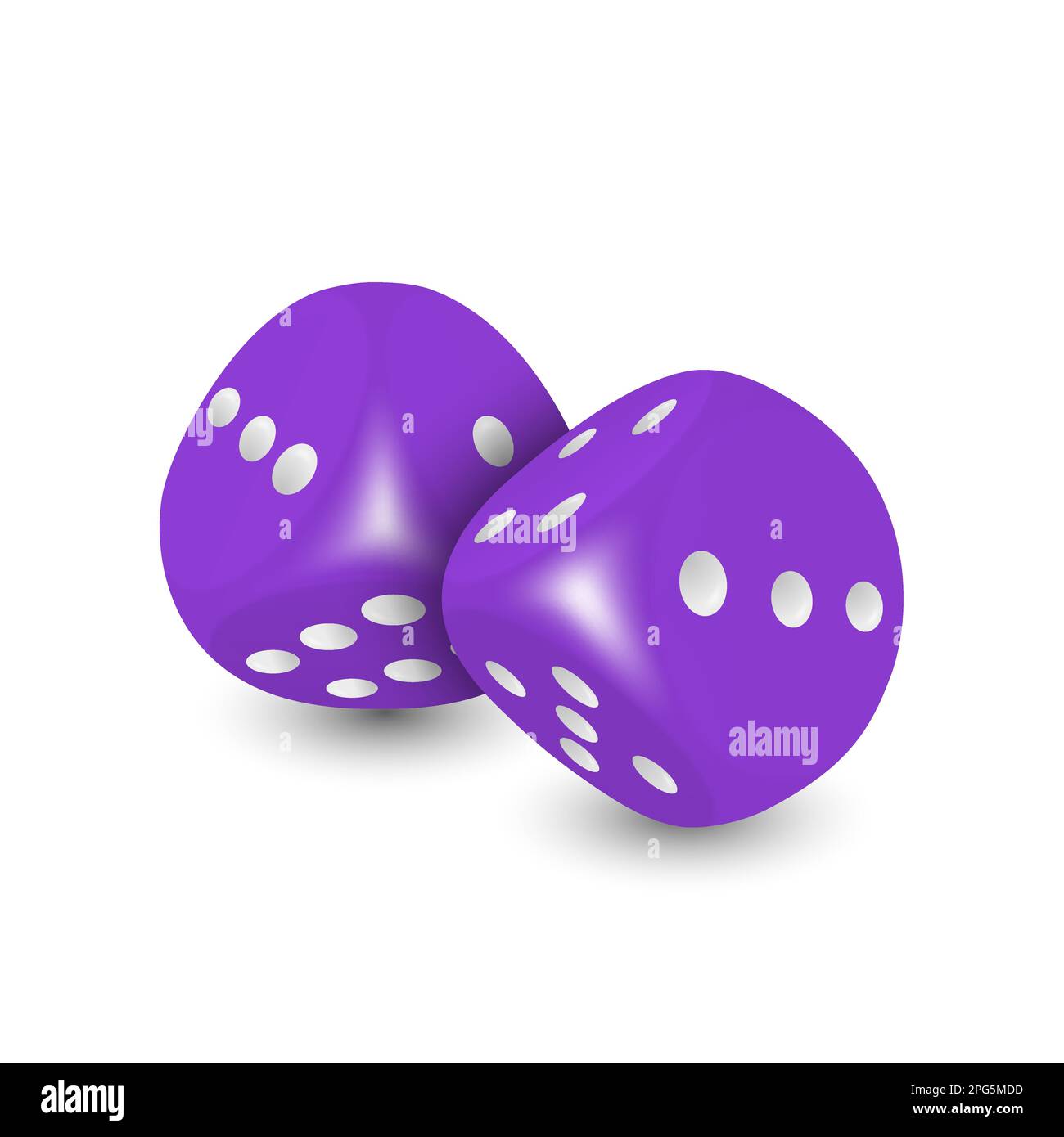 Vector 3d Realistic Purple Game Dice with White Dots Set Closeup ...