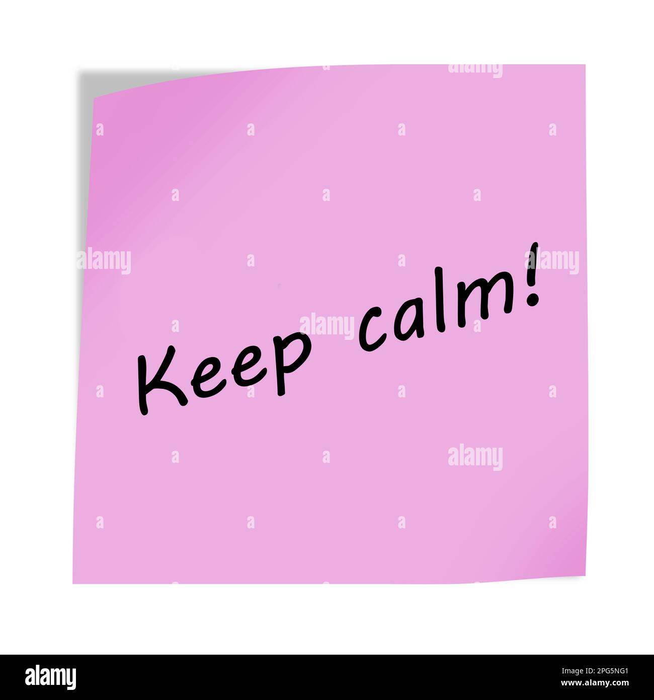 Keep calm 3d illustration post note reminder on white with clipping ...