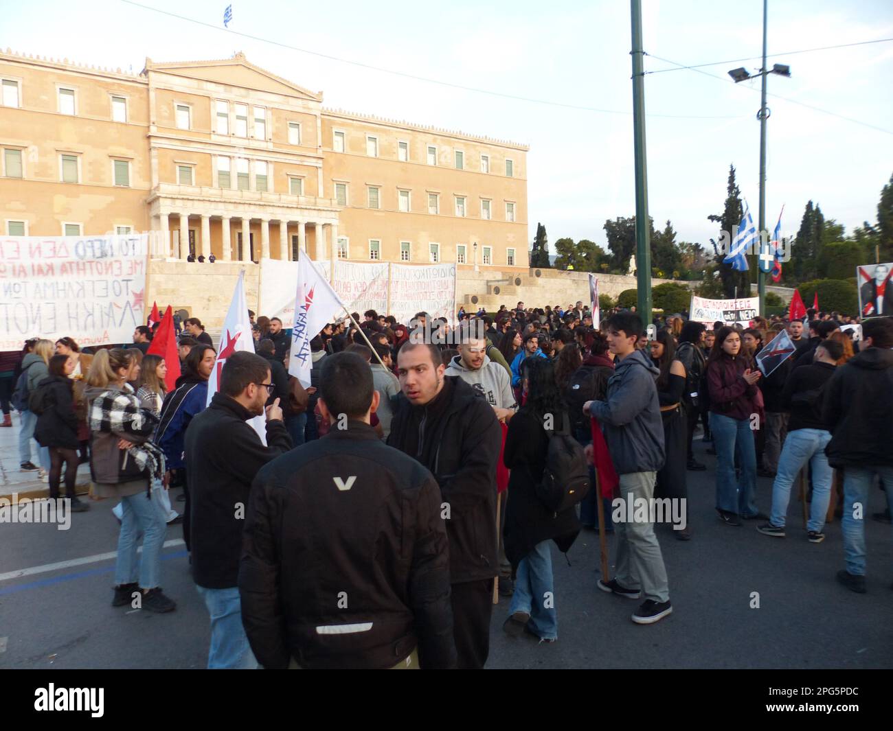 Athens, Greece, March 20, 2023. Syntagma Square and Greek Parliament ...