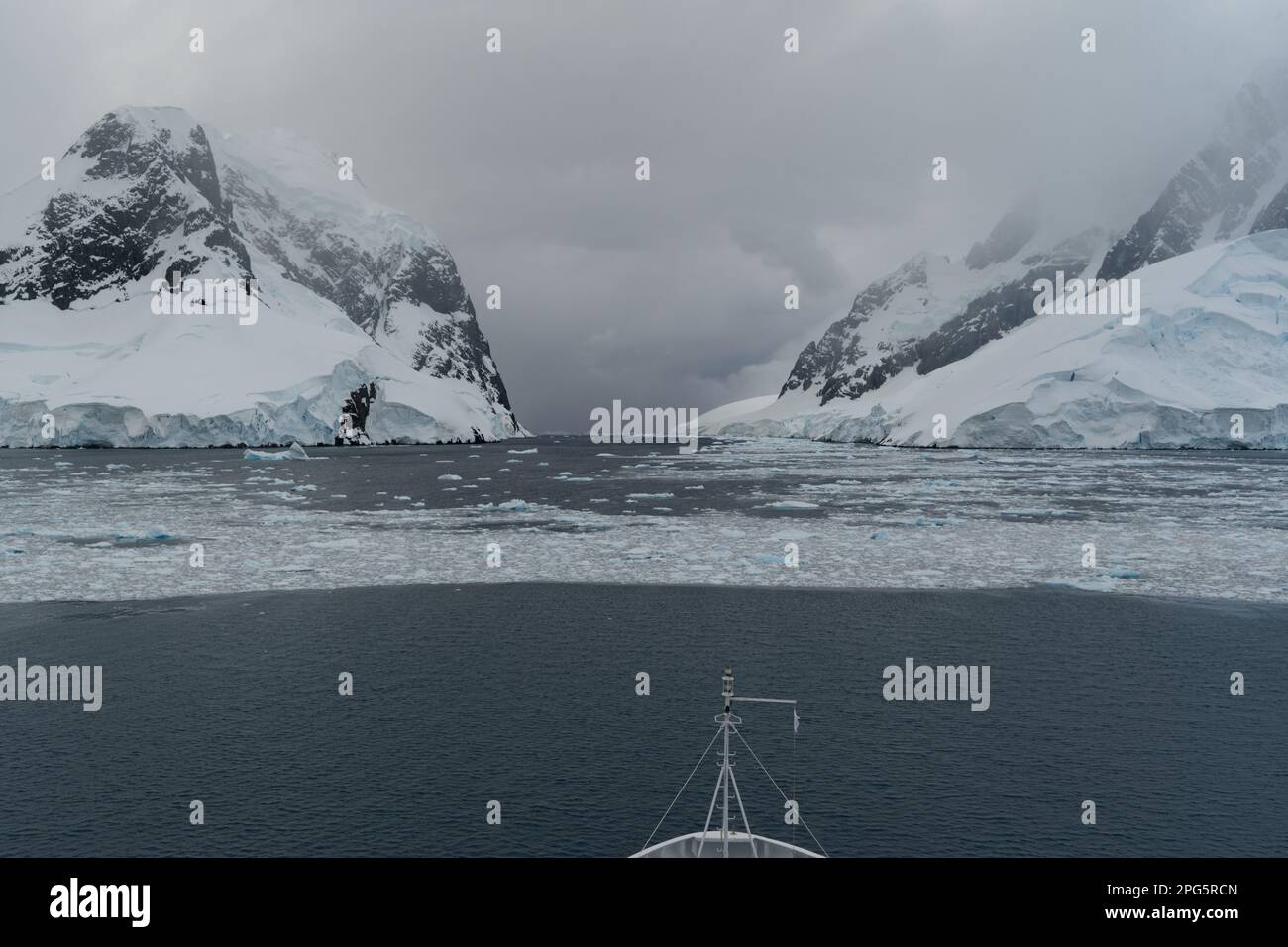 Passing through the narrow Lemaire Channel in Antarctica on a cruise ...