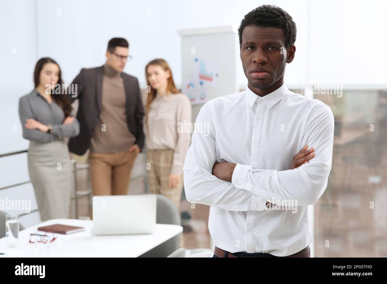 African American man suffering from racial discrimination at work Stock ...