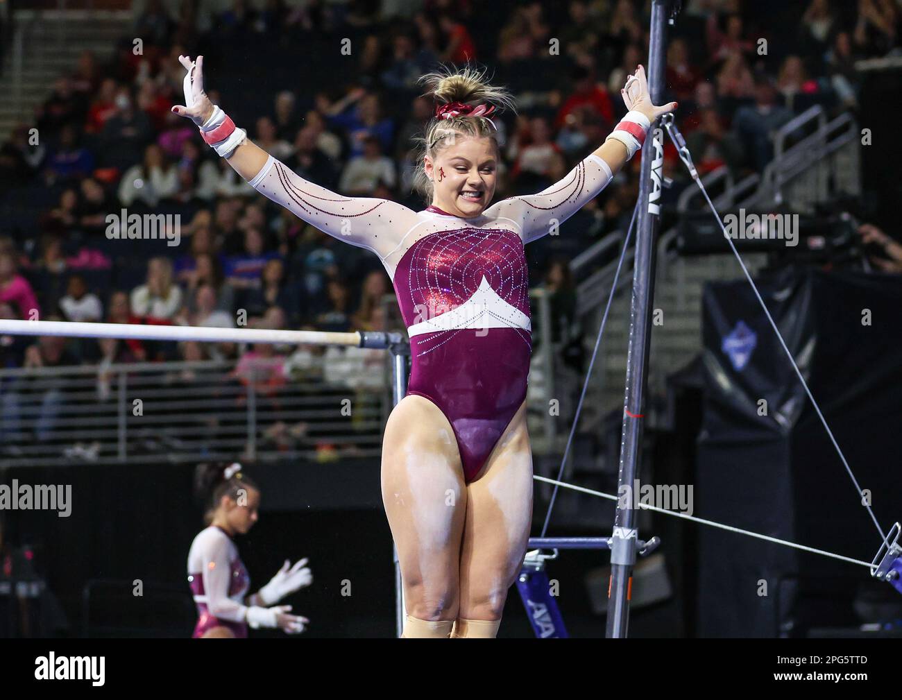 March 18, 2023: Alabama's Mali Waligora lands her bar dismount during ...