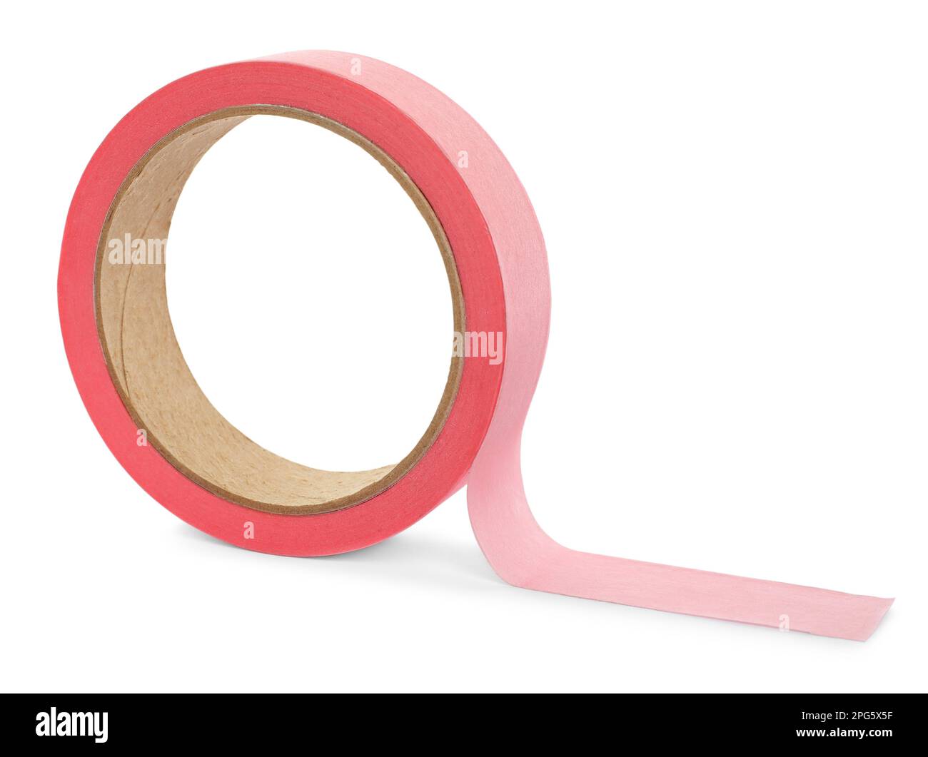 Roll of pink adhesive tape isolated on white Stock Photo - Alamy