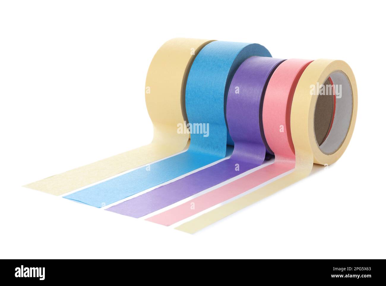 Many different rolls of adhesive tape on white background Stock Photo ...