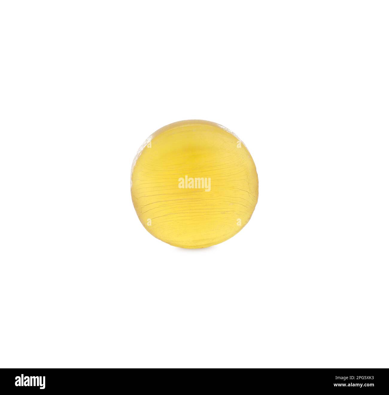 One yellow cough drop isolated on white Stock Photo - Alamy