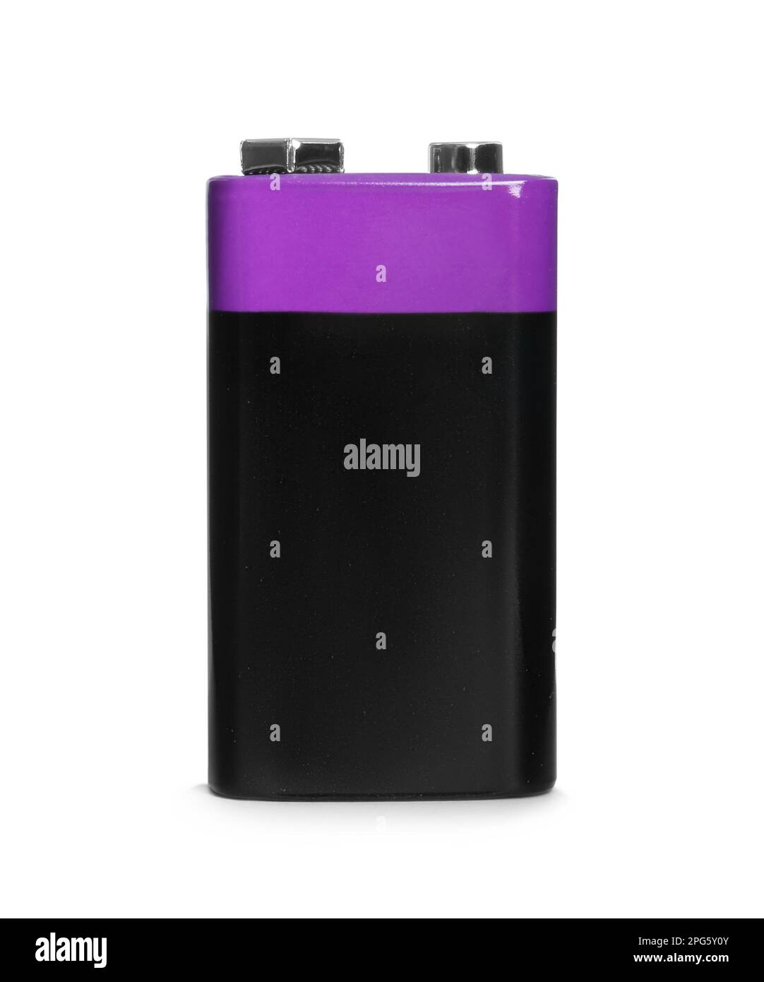 New nine volt battery isolated on white Stock Photo - Alamy