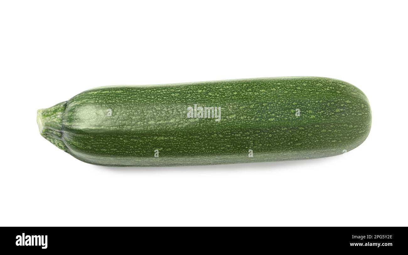 One raw ripe zucchini isolated on white Stock Photo - Alamy