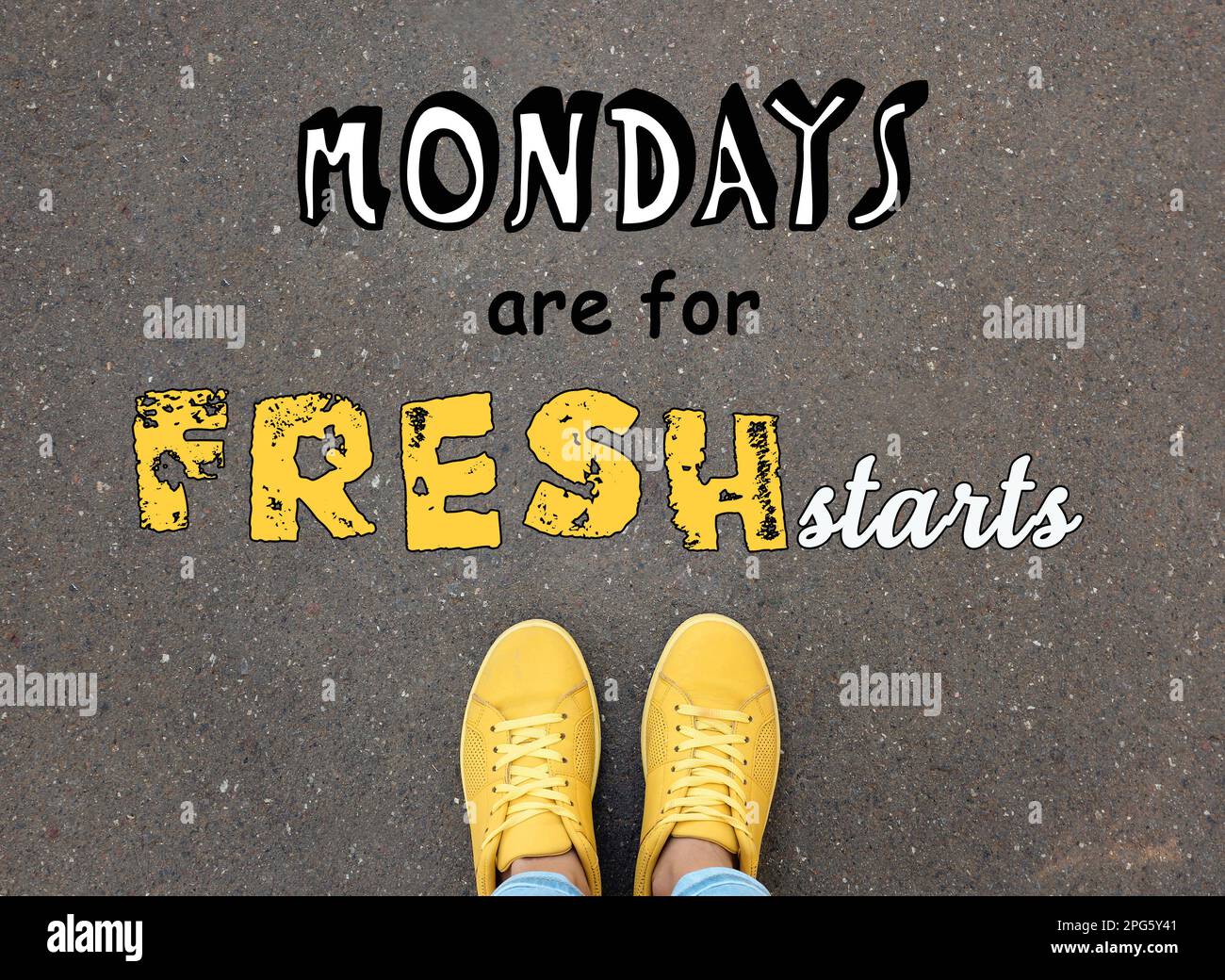 Motivational quote Mondays are for Fresh Starts and closeup view of ...