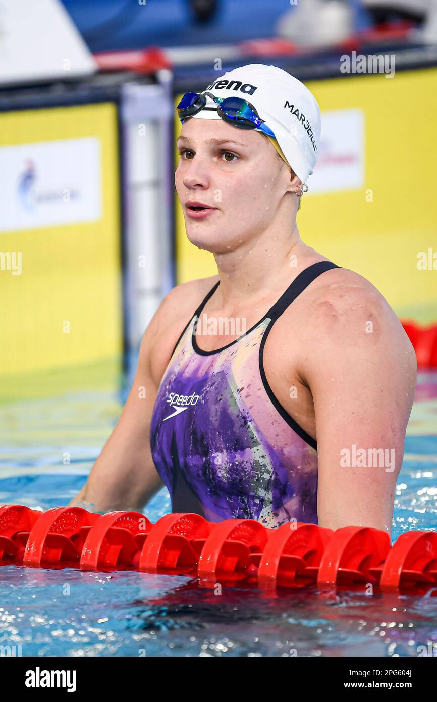 Marie Wattel during a new swimming competition, the Giant Open on March ...