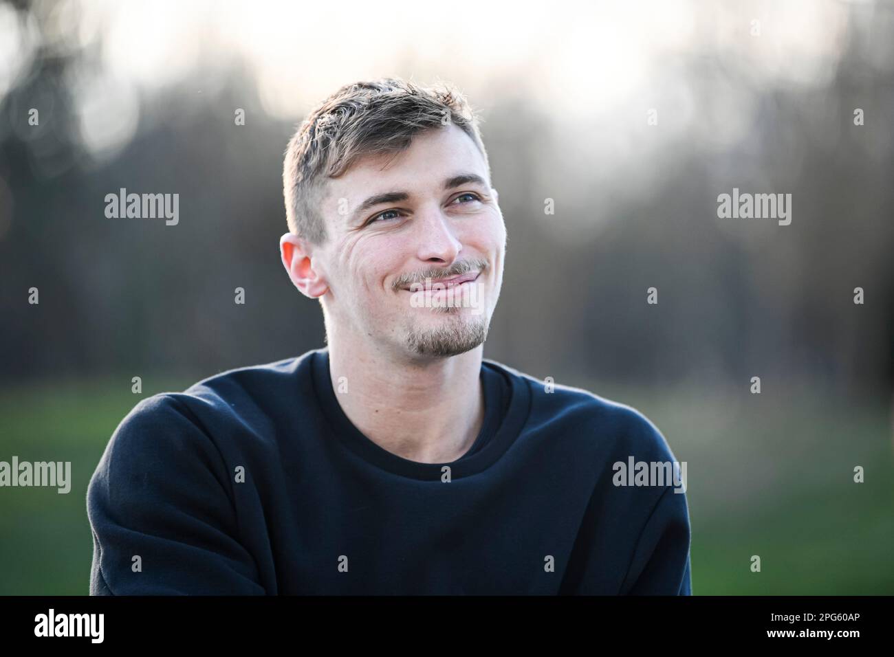 Maxime Grousset during a new swimming competition, the Giant Open on ...