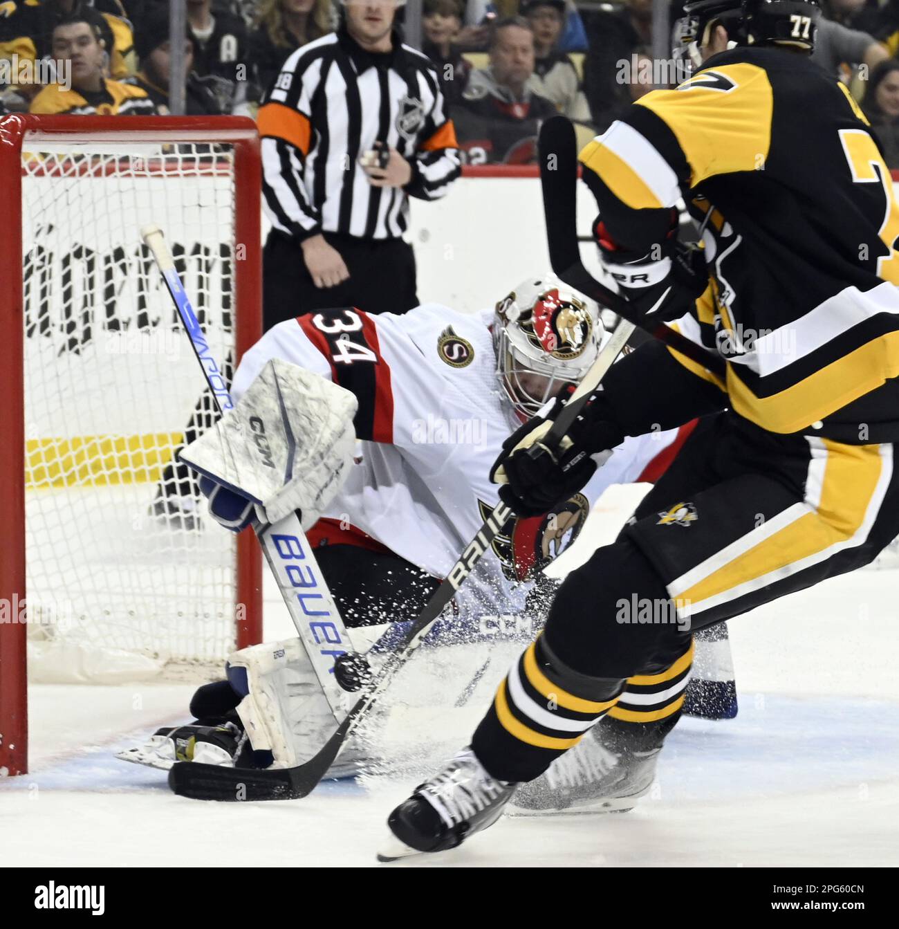 Pittsburgh, United States. 20th Mar, 2023. Ottawa Senators goaltender ...