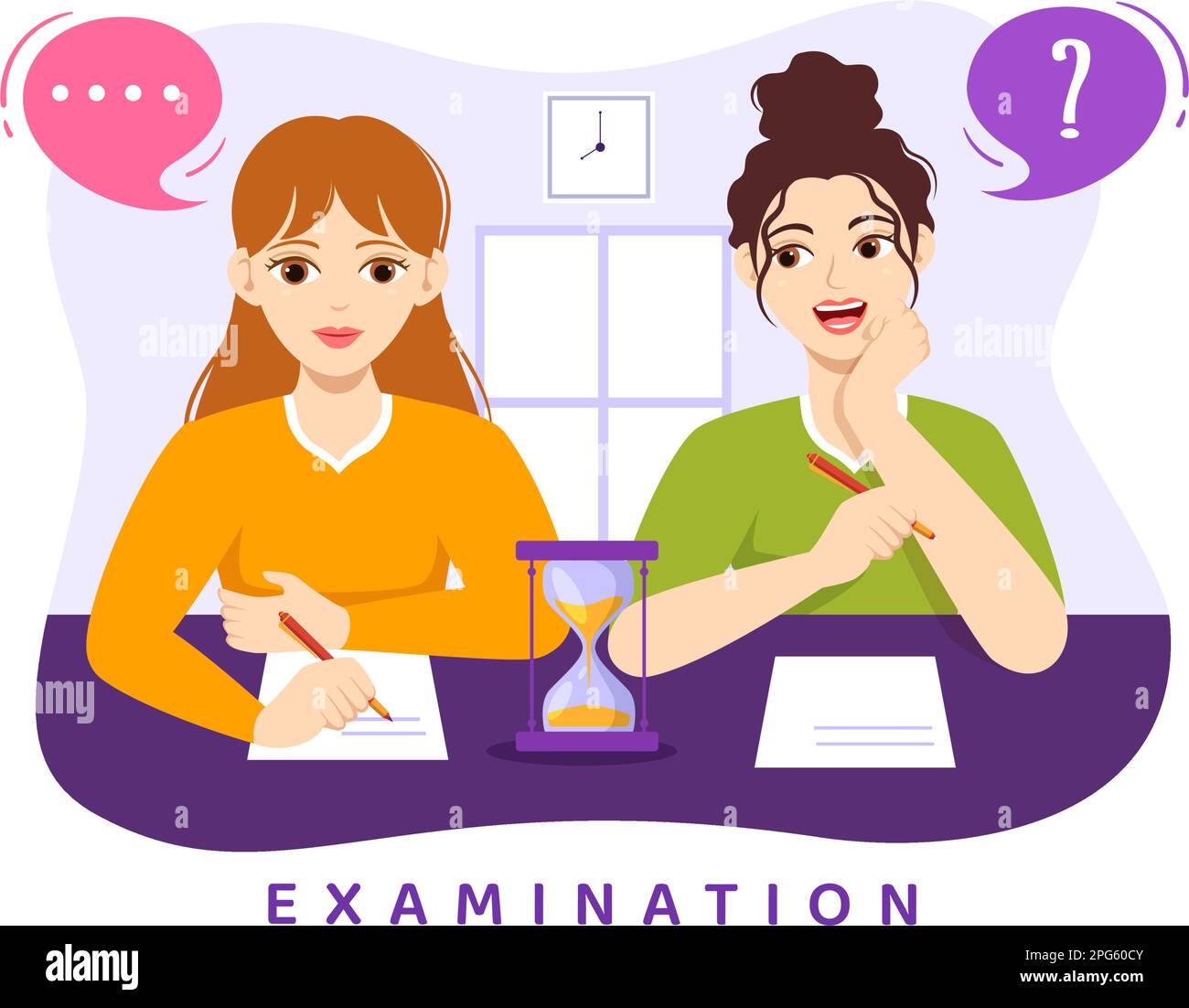 Examination Paper Illustration with Online Exam, Form, Papers Answers ...