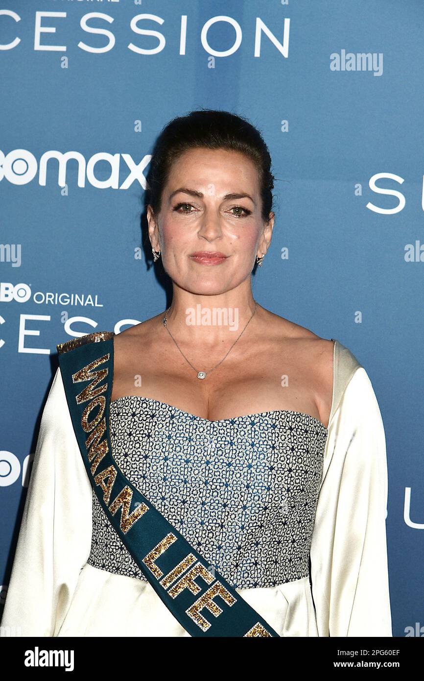 Nicole Cox attend HBO's "Succession" red carpet premiere for the final ...