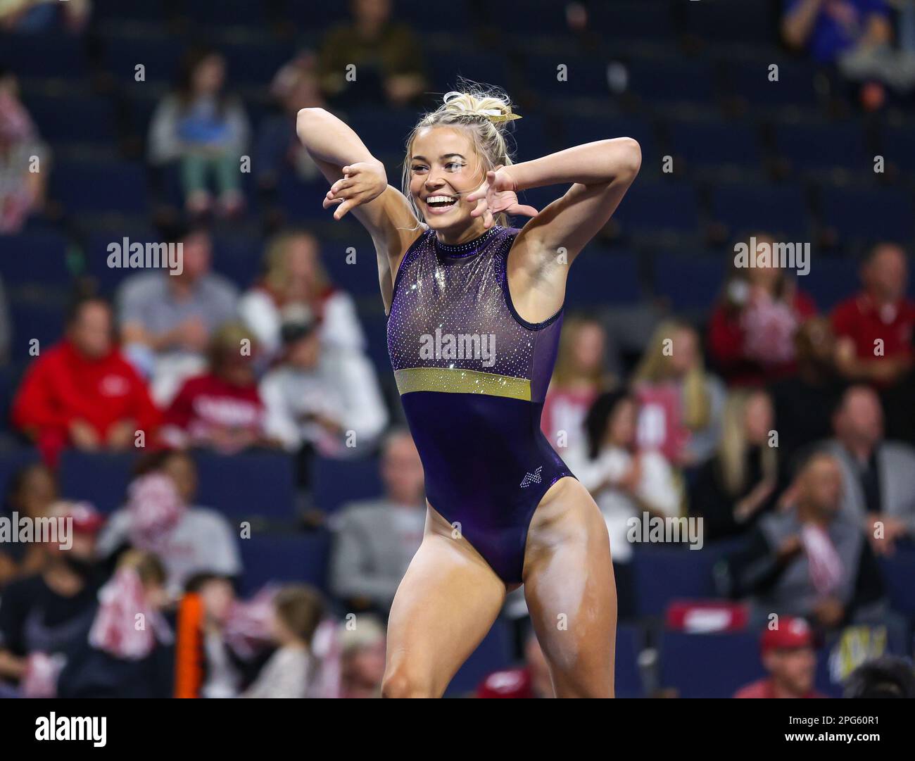 March 18 2023 Lsus Olivia Dunne Practices Her Floor Routine Prior To