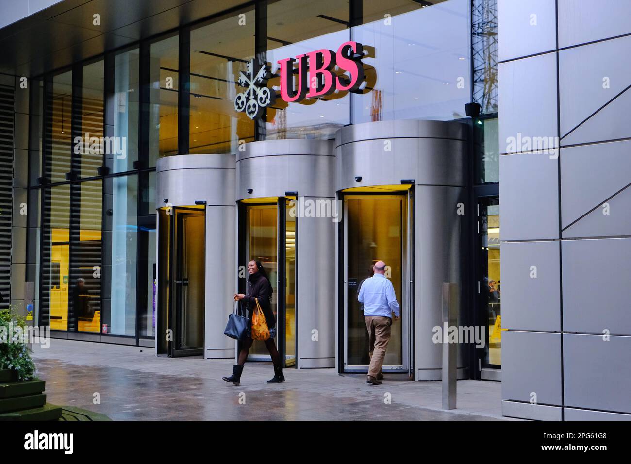 London, UK. 20th March, 2023. The external view of the UBS headquarters ...