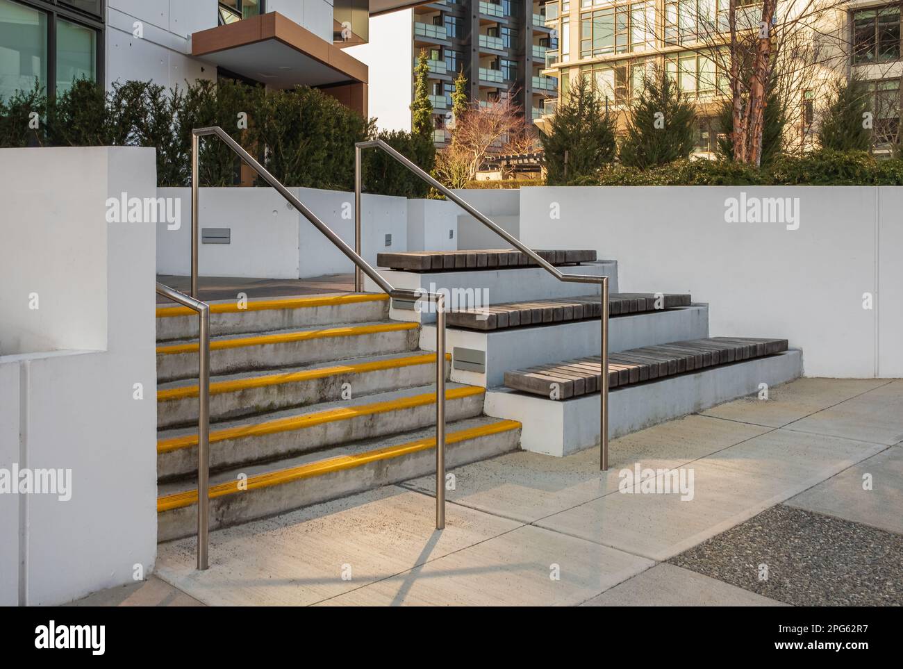 Abstract stairs in the city. Abstract steps, cement stairs,wIde stone ...