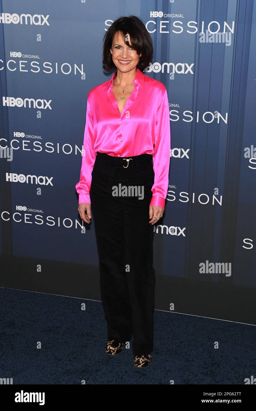 New York, USA. 20th Mar, 2023. Carla Gugino attends HBO's "Succession ...