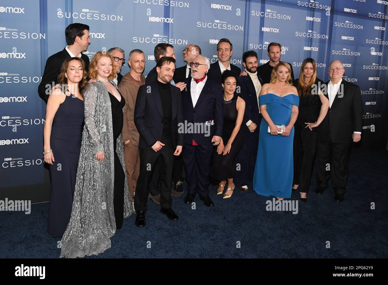 New York, USA. 20th Mar, 2023. The cast, including Kieran Culkin, Alan ...