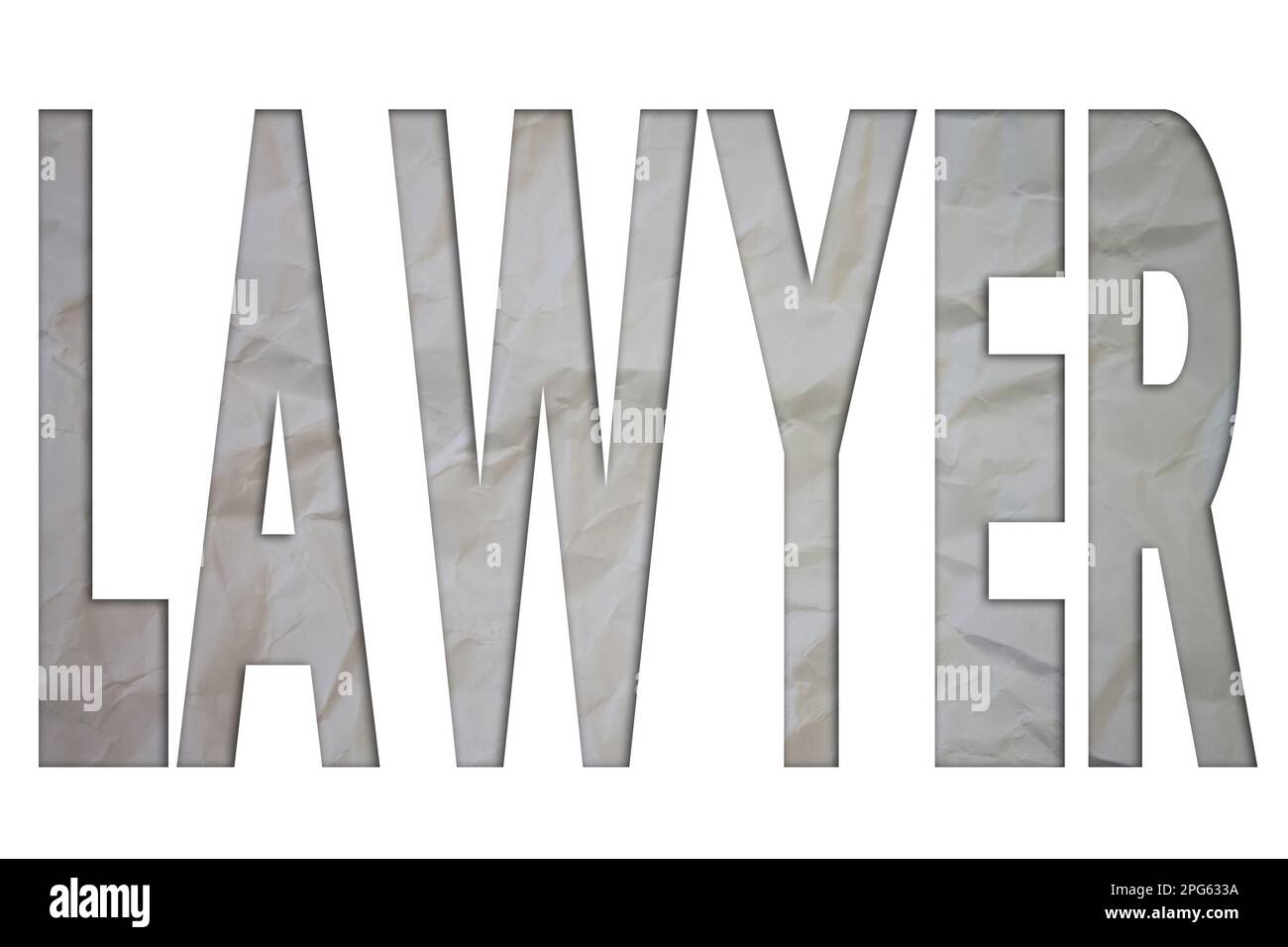 Lawyer text with Torn, Crumpled White Paper on colored background Stock ...