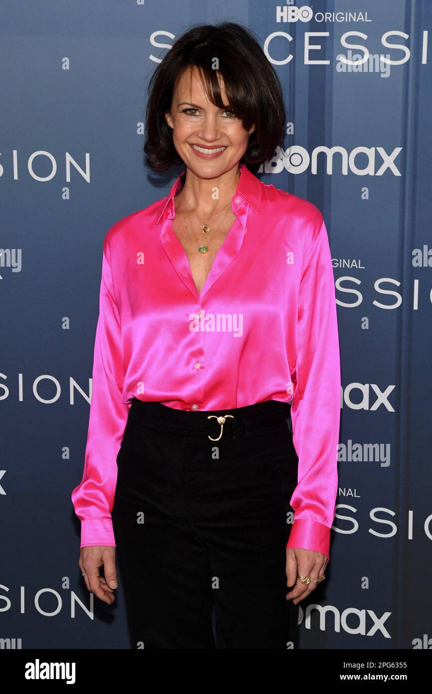New York, USA. 20th Mar, 2023. Carla Gugino attends HBO's "Succession ...
