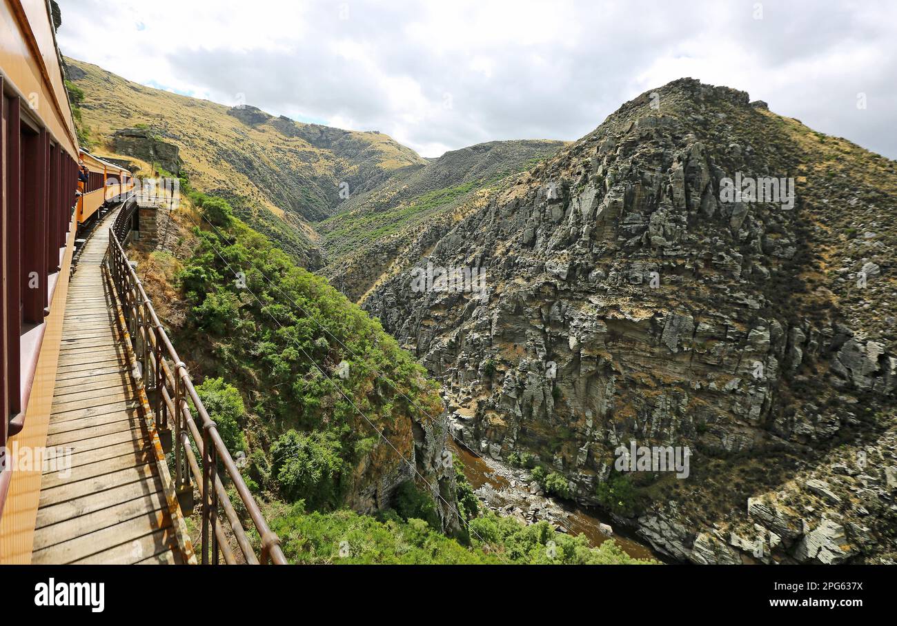 Taieri gorge from the train - New Zealand Stock Photo - Alamy
