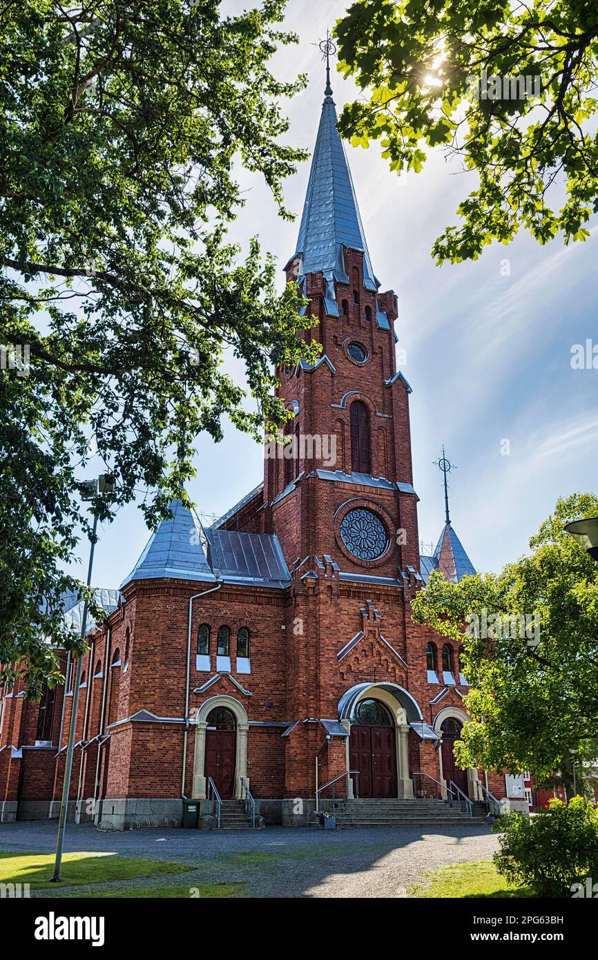 The new church, brick building, Kristinestad Old Town ...