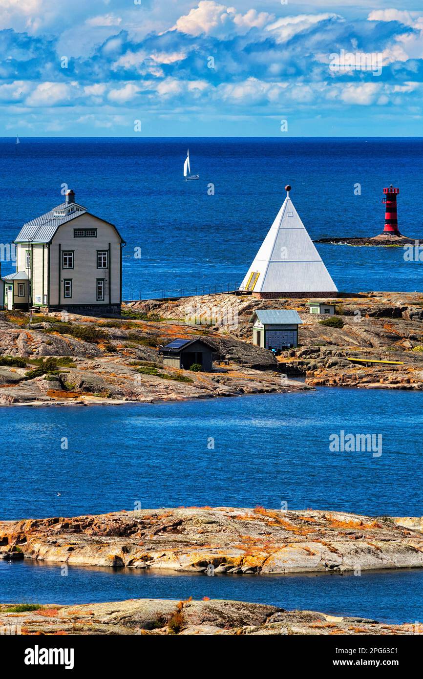Old pilot station Kobba Klintar with museum and exhibition building in ...