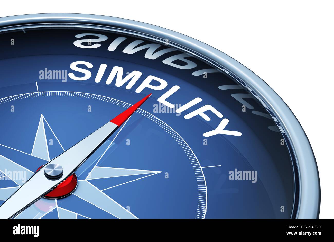 3D rendering of a compass with a simplify icon Stock Photo - Alamy