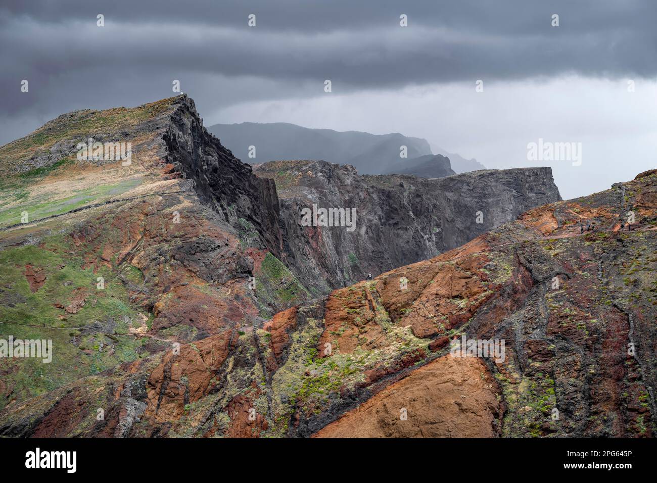 Coastal Landscape, Steep Cliffs, Cape Ponta de Sao Lourenco, Madeira ...