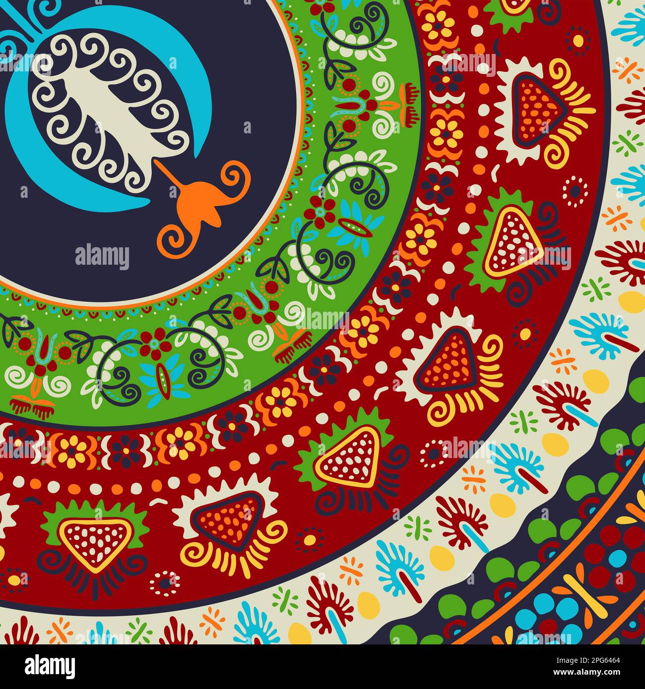 Traditional Hungarian embroidery vector decorative background card ...