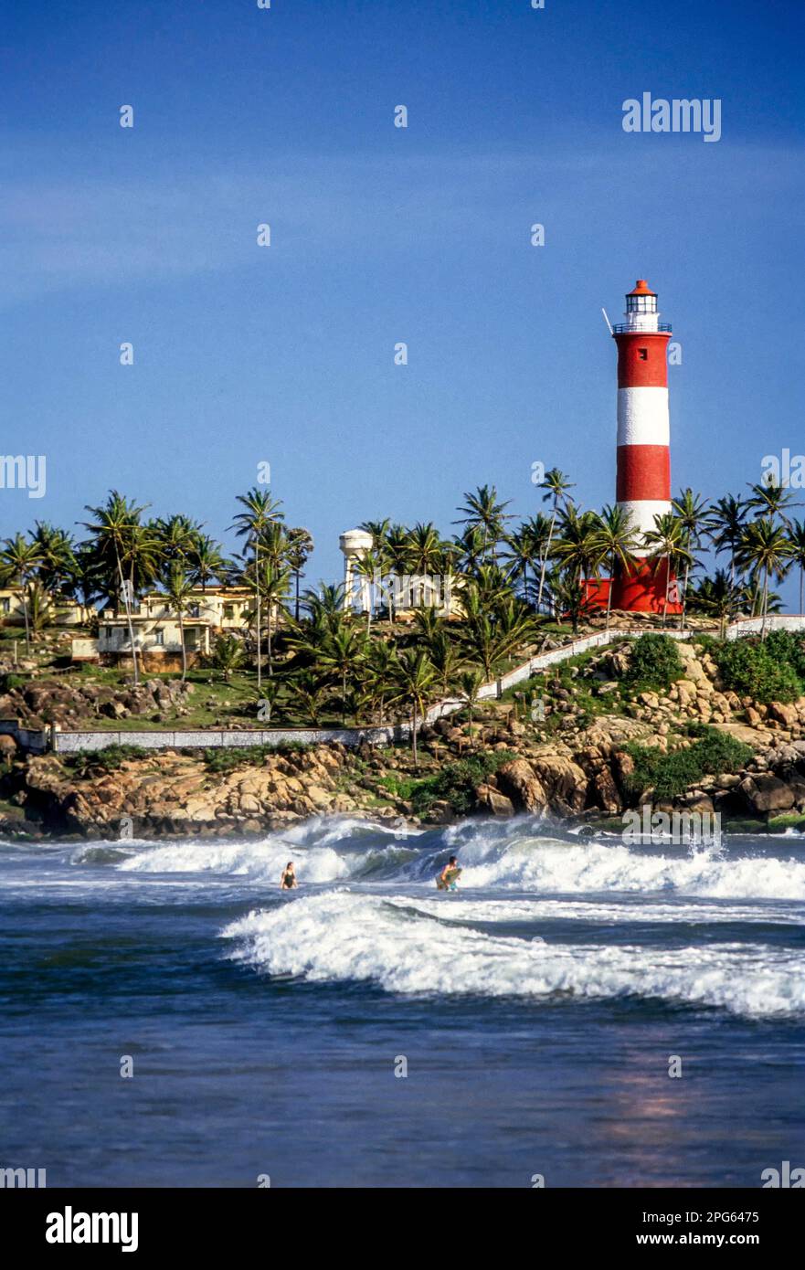 Kovalam beach and Lighthouse near Thiruvananthapuram Trivandrum, Kerala ...